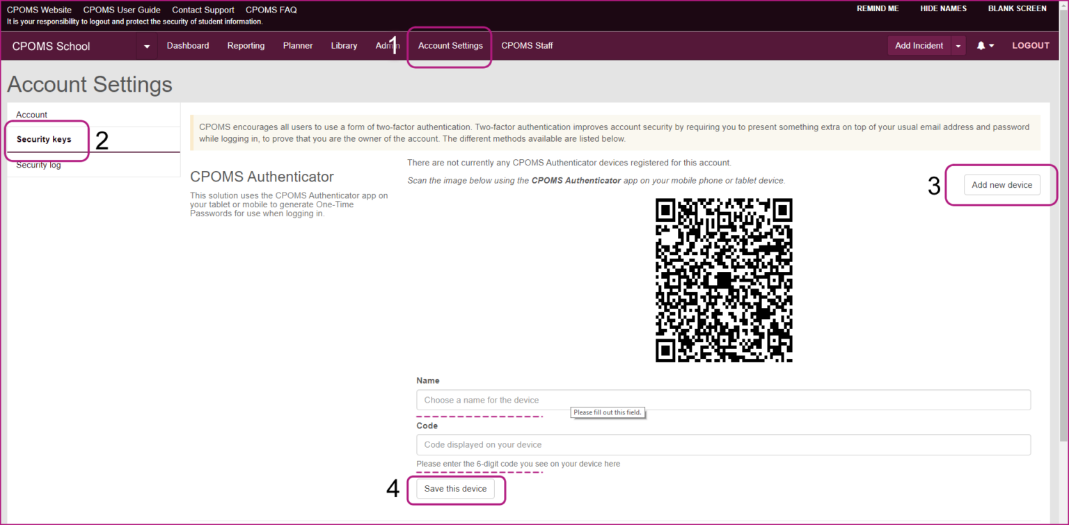 Soft Key Setup - CPOMS